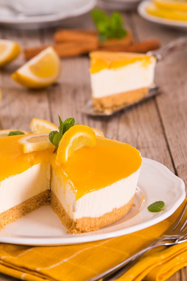 Lemon and Mascarpone Cheesecake. Stock Photo - Image of confectionery ...