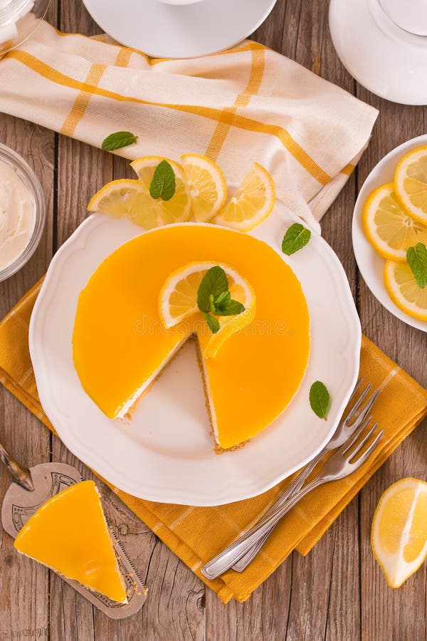Lemon and Mascarpone Cheesecake. Stock Image - Image of food, breakfast ...