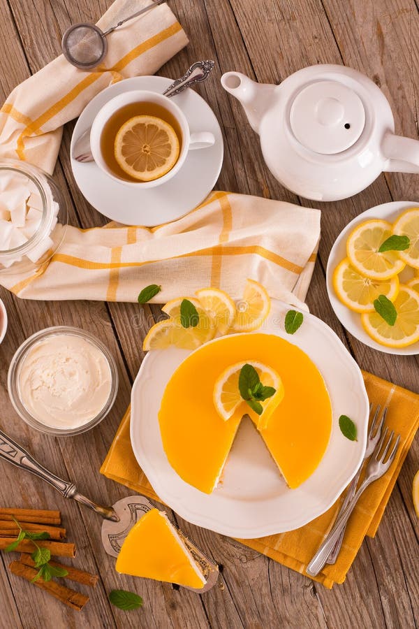 Lemon and Mascarpone Cheesecake. Stock Photo - Image of culinary, dairy ...