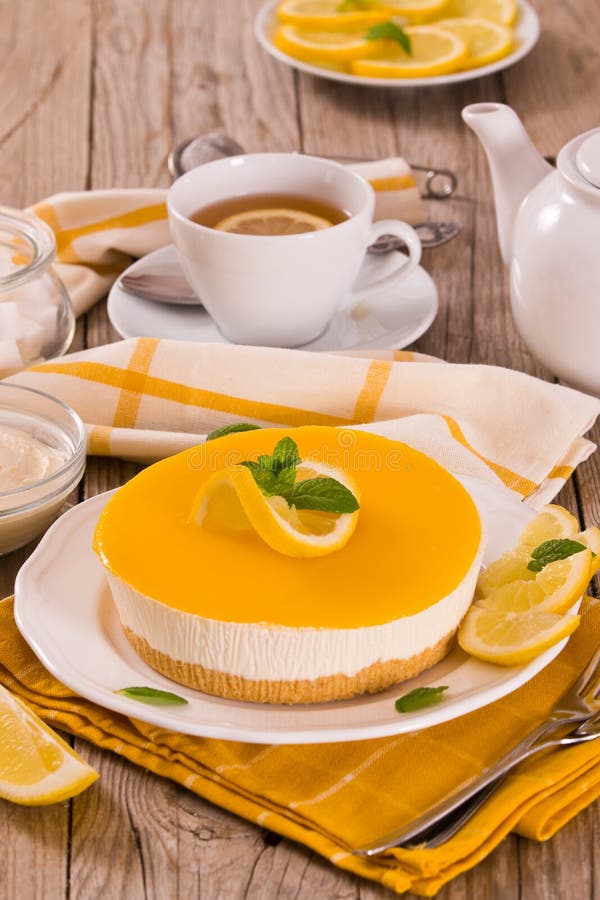Lemon and Mascarpone Cheesecake. Stock Image - Image of fresh, custard ...