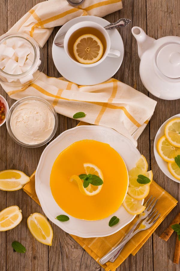 Lemon and Mascarpone Cheesecake. Stock Image - Image of cuisine ...