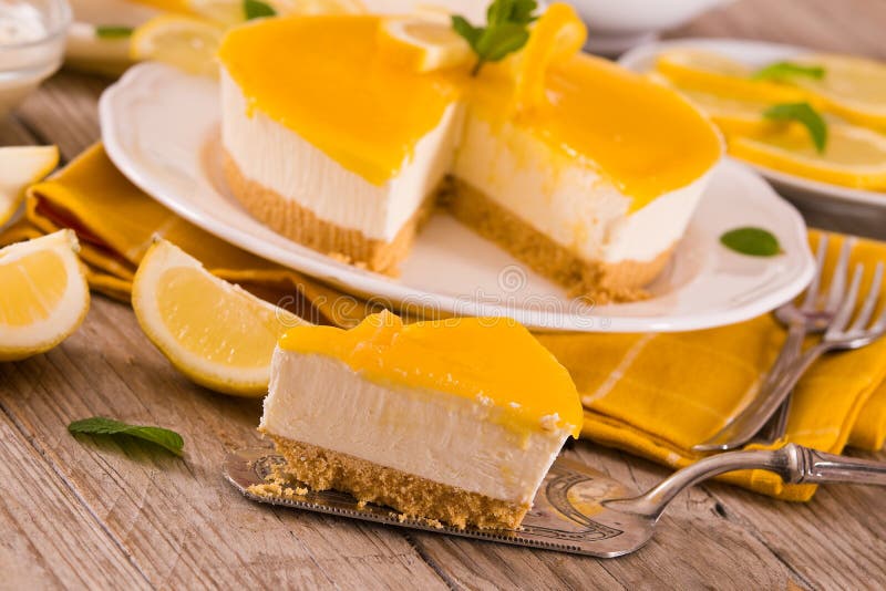 Lemon and Mascarpone Cheesecake. Stock Photo - Image of food, cuisine ...