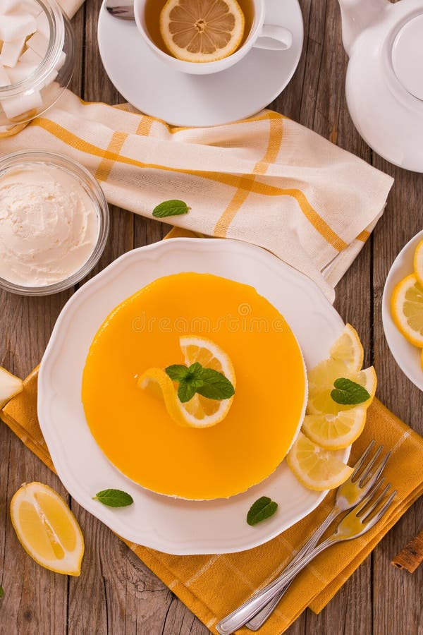 Lemon and Mascarpone Cheesecake. Stock Photo - Image of dish, dairy ...