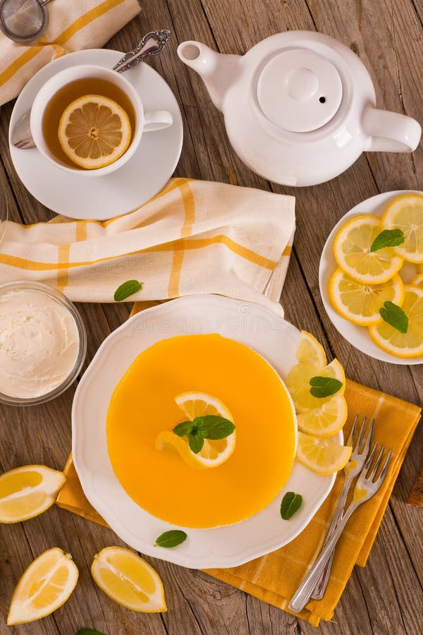 Lemon and Mascarpone Cheesecake. Stock Photo - Image of cream, fruit ...