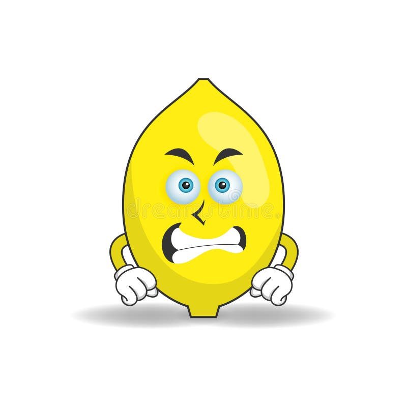 Lemon Mascot Character with Angry Expression. Vector Illustration Stock ...
