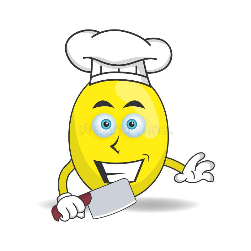The Lemon Mascot Character Becomes a Chef. Vector Illustration Stock ...