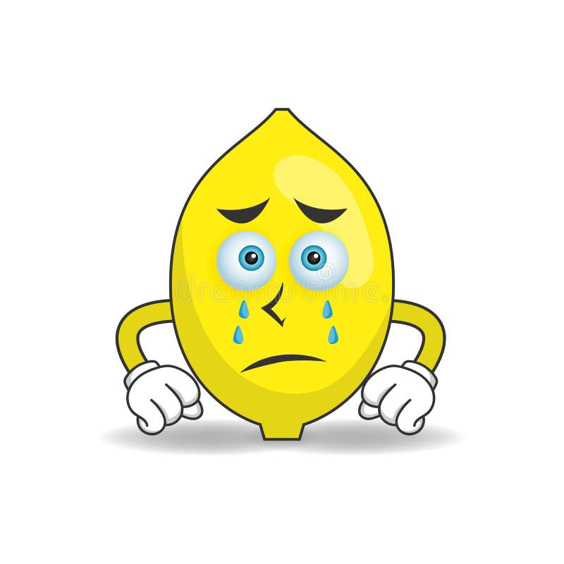 Lemon Mascot Character with Sad Expression. Vector Illustration Stock ...