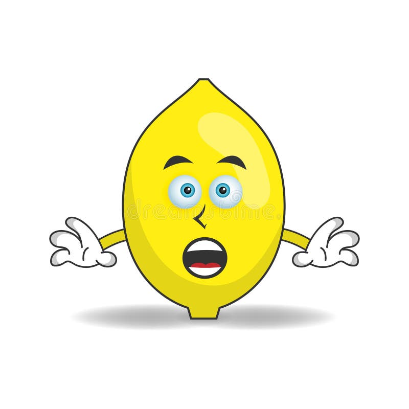 Lemon Mascot Character with Shocked Expression. Vector Illustration ...