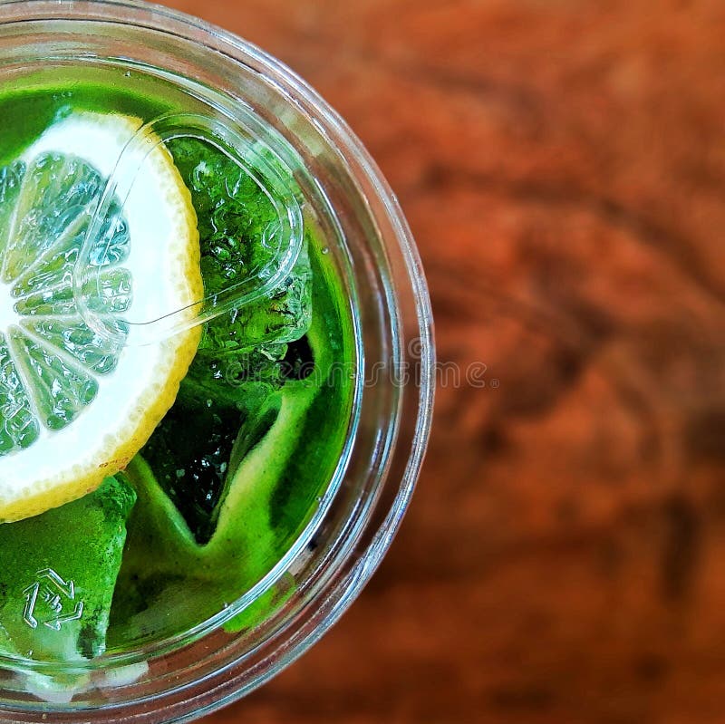 Lemon Matcha Green Tea Drink Stock Image - Image of green, lemon: 184813333