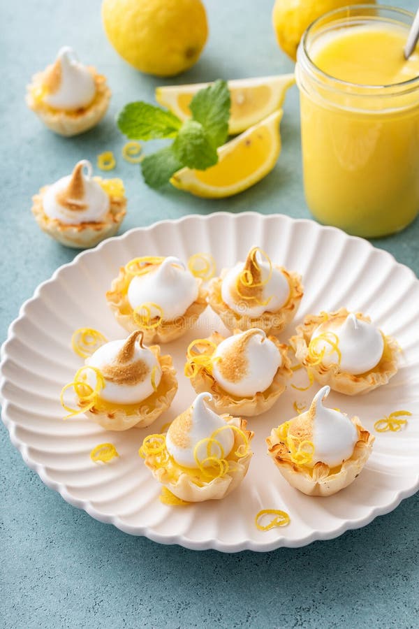 Lemon Meringue Tarts, One Bite Desserts Idea Stock Image - Image of ...