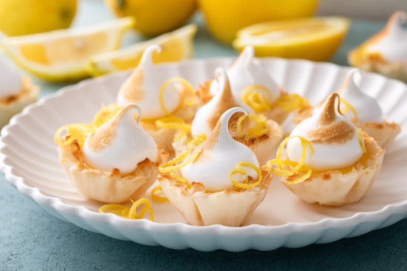 Lemon Meringue Tarts, One Bite Desserts Idea Stock Photo - Image of ...