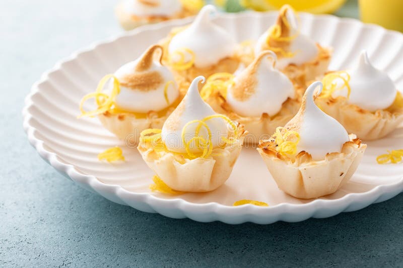 Lemon Meringue Tarts, One Bite Desserts Idea Stock Image - Image of ...