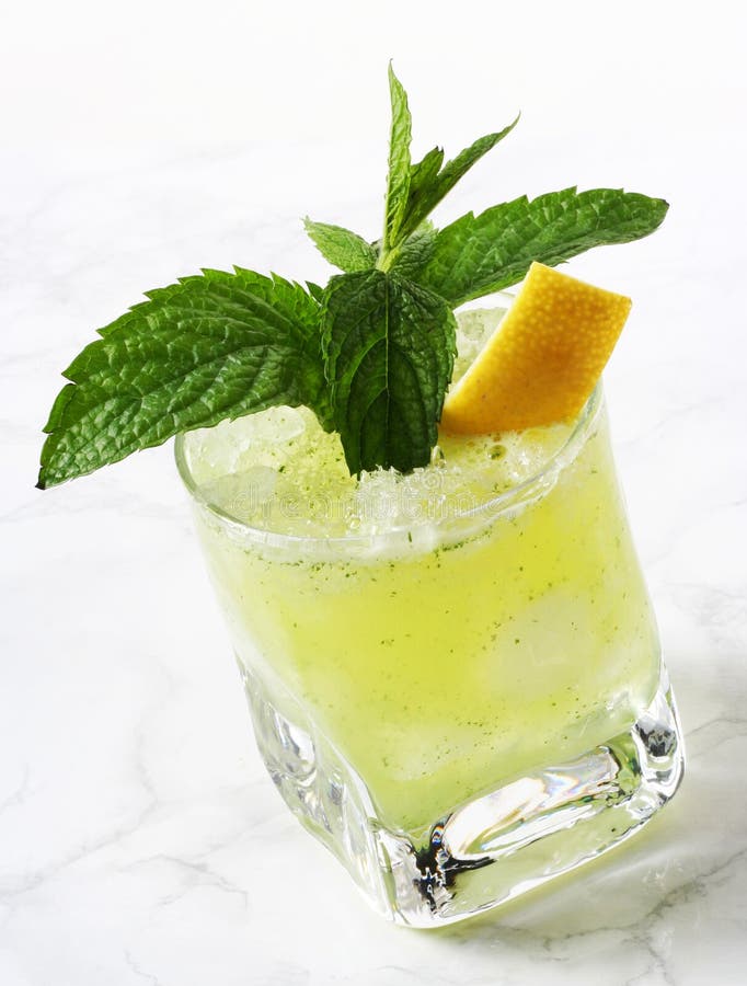 Pitcher of Lemonade with a Sprig of Mint Stock Image - Image of herbal ...