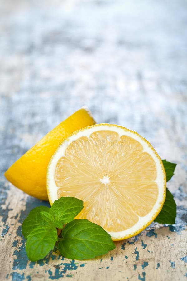 Lemon with Mint stock photo. Image of nature, closeup - 32051494