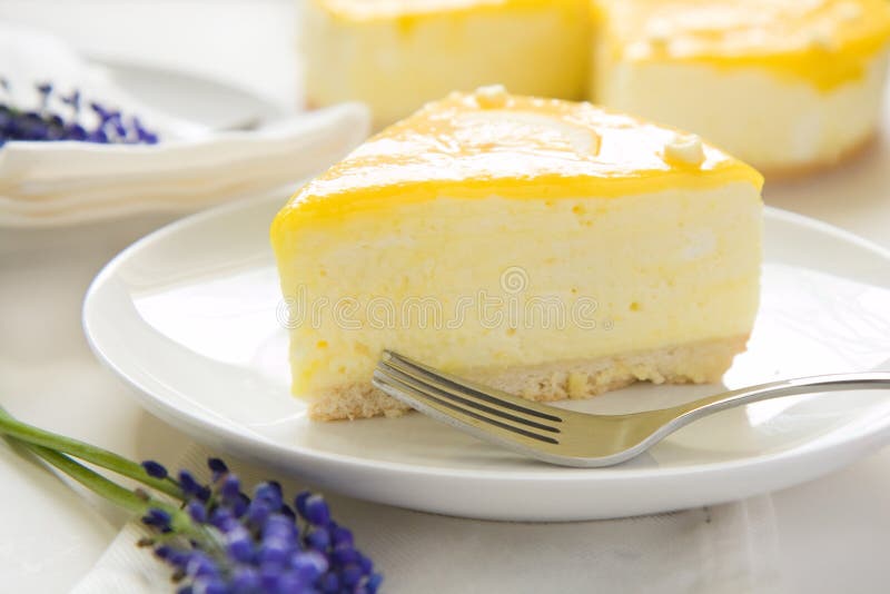 Lemon Mousse Cake stock image. Image of yellow, tart - 14005511