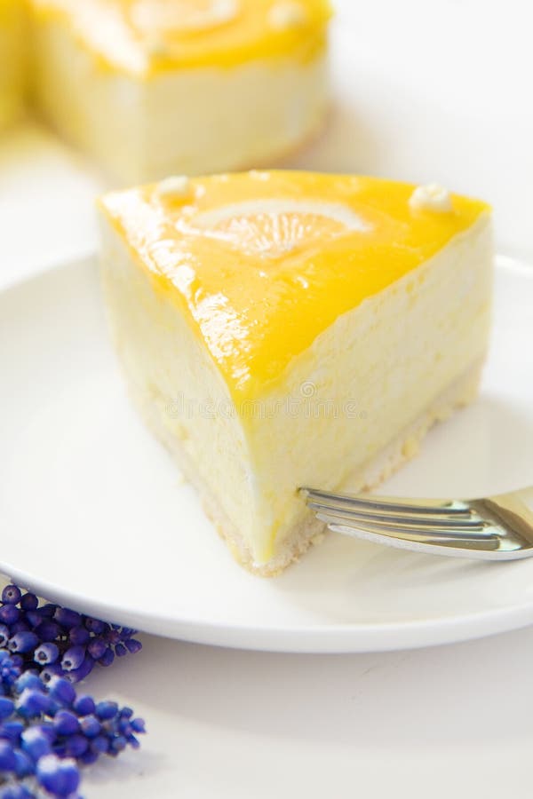 Lemon Mousse Cake stock image. Image of grape, cake, hyacinth - 14129737