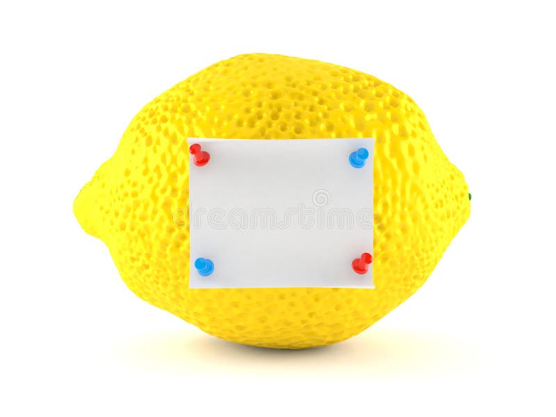 Lemon with note stock illustration. Illustration of healthy - 175146027
