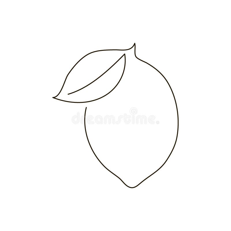 Lemon One Line Art. Continuous Line Drawing of Tropical Fruit, Lime ...