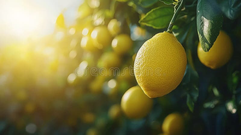 Lemon Orchard Sunset Harvest Stock Photo - Image of organic, citrus ...