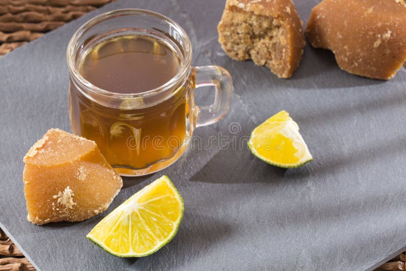 Lemon and Panela Drink. View from Above Stock Photo - Image of green ...
