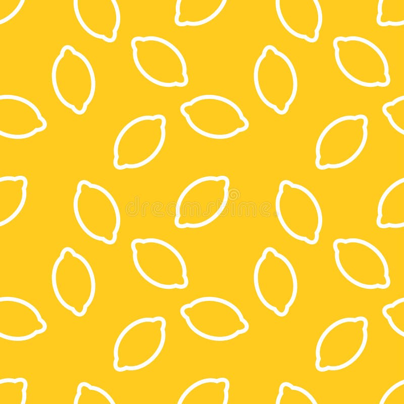 Lemon Pattern Print. Vector Yellow Lemon Pattern Stock Vector ...