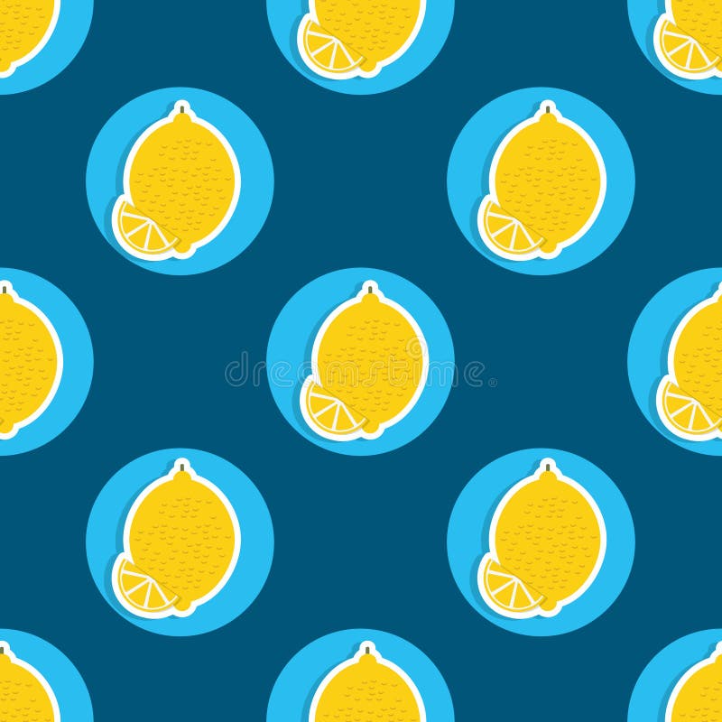 Lemon Pattern. Seamless Texture with Ripe Lemons Stock Vector ...