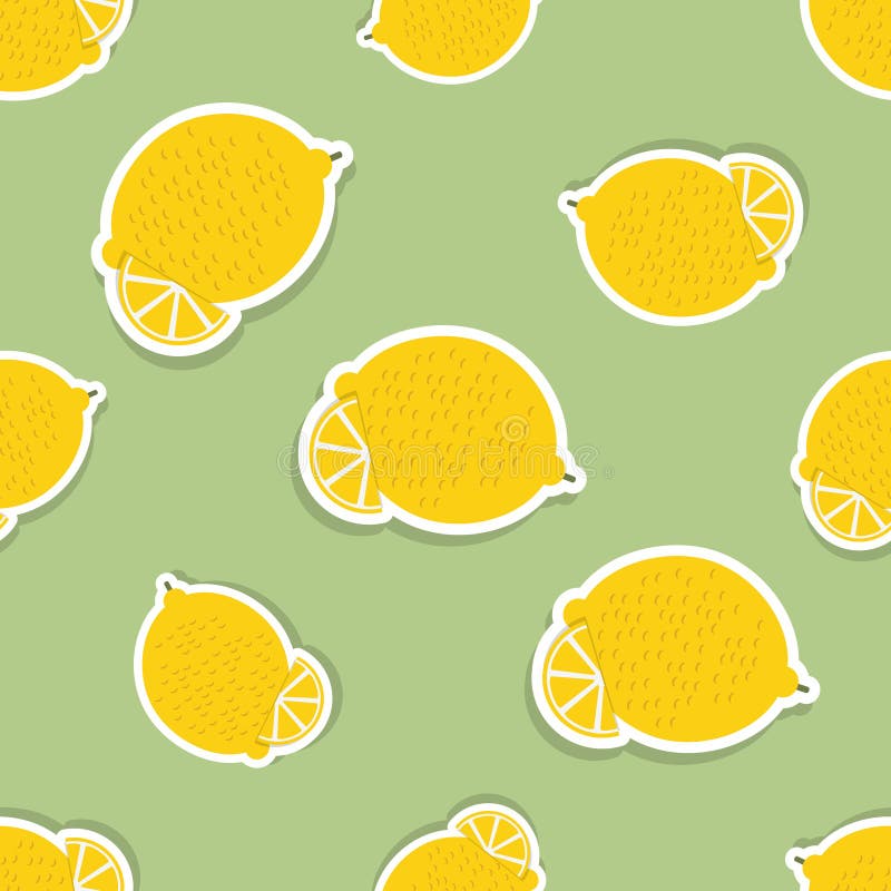 Lemon Pattern. Seamless Texture with Ripe Lemons Stock Vector ...