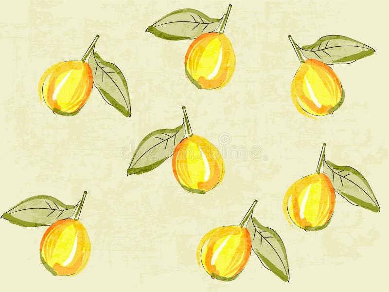 Lemon Pattern Vector Texture. Fresh Fruits Vintage Designs Stock Vector ...