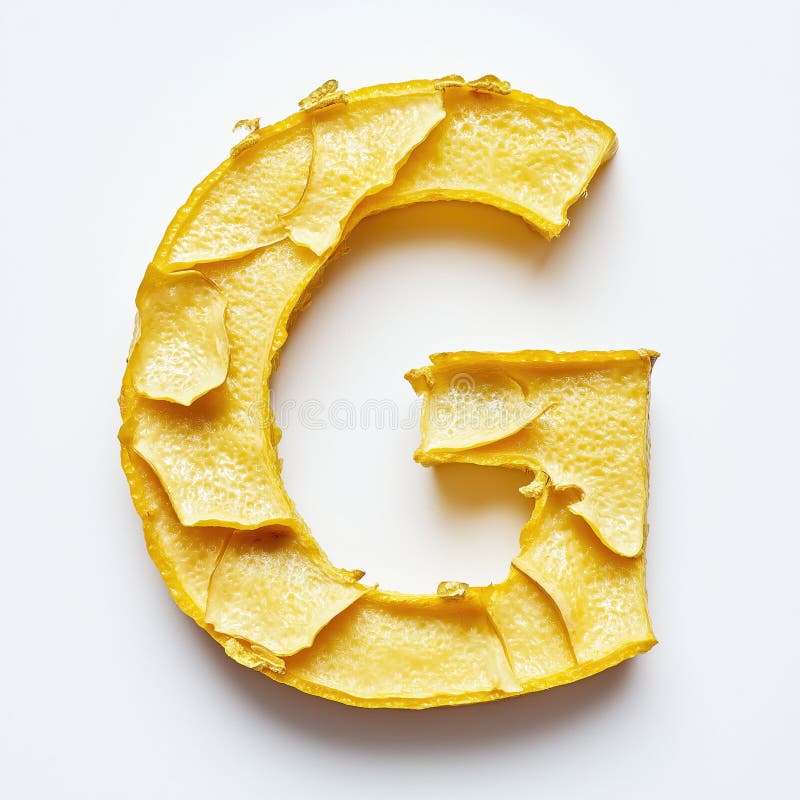 Lemon Peel Shaped into the Letter G Stock Illustration - Illustration ...