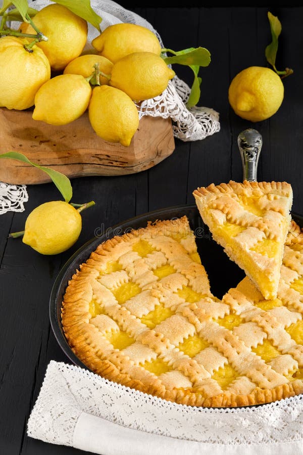 Lemon Pie And Fresh Lemons stock image. Image of homemade - 110961363