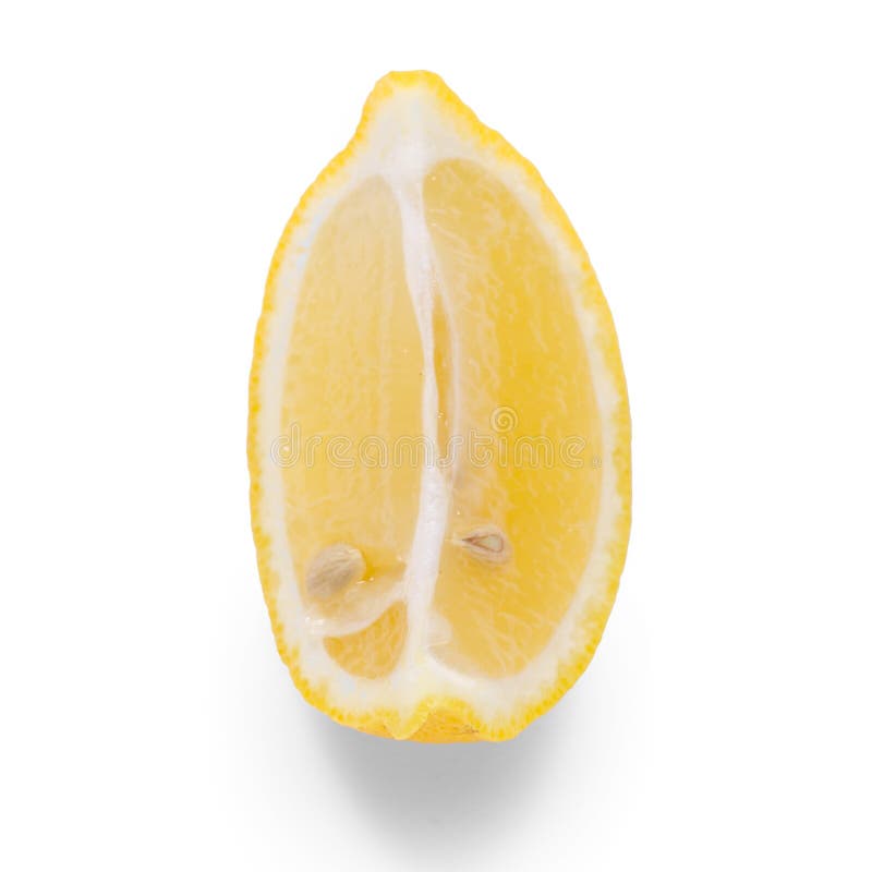 Lemon Piece on White Background Isolation Stock Image - Image of green ...