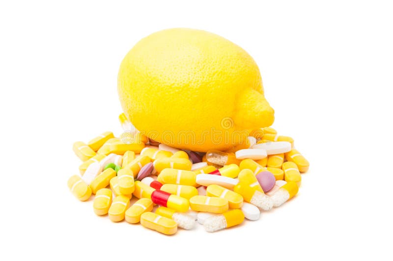 Choice Lemon Or Vitamins Pill Medical Stock Image - Image of brass ...