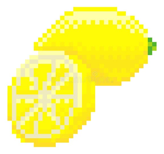 Lemon Pixel Art 8 Bit Video Game Fruit Icon Stock Vector - Illustration ...