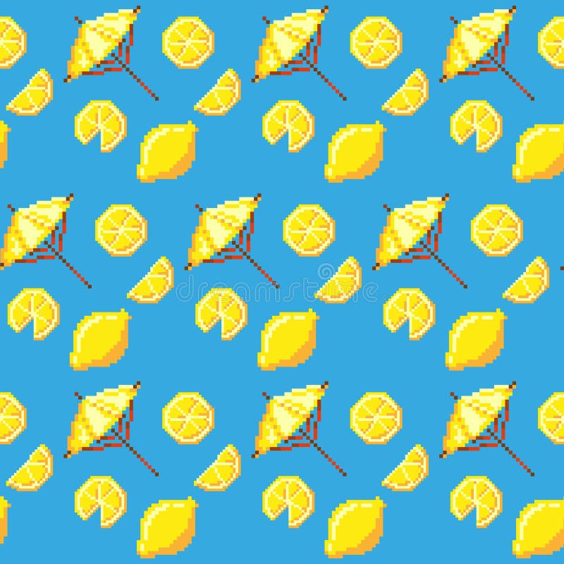 Lemon Pixel Art. Vector Illustration. Stock Vector - Illustration of ...