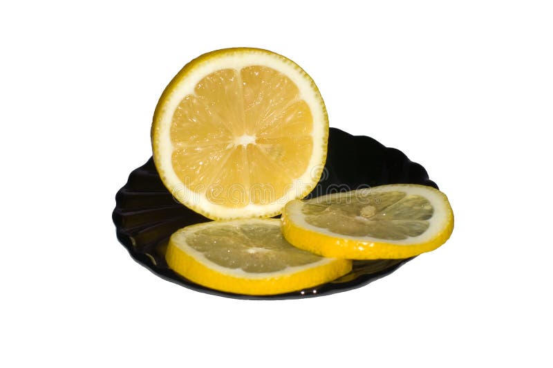 Lemon on a plate stock image. Image of peel, lemon, saucer - 10333929