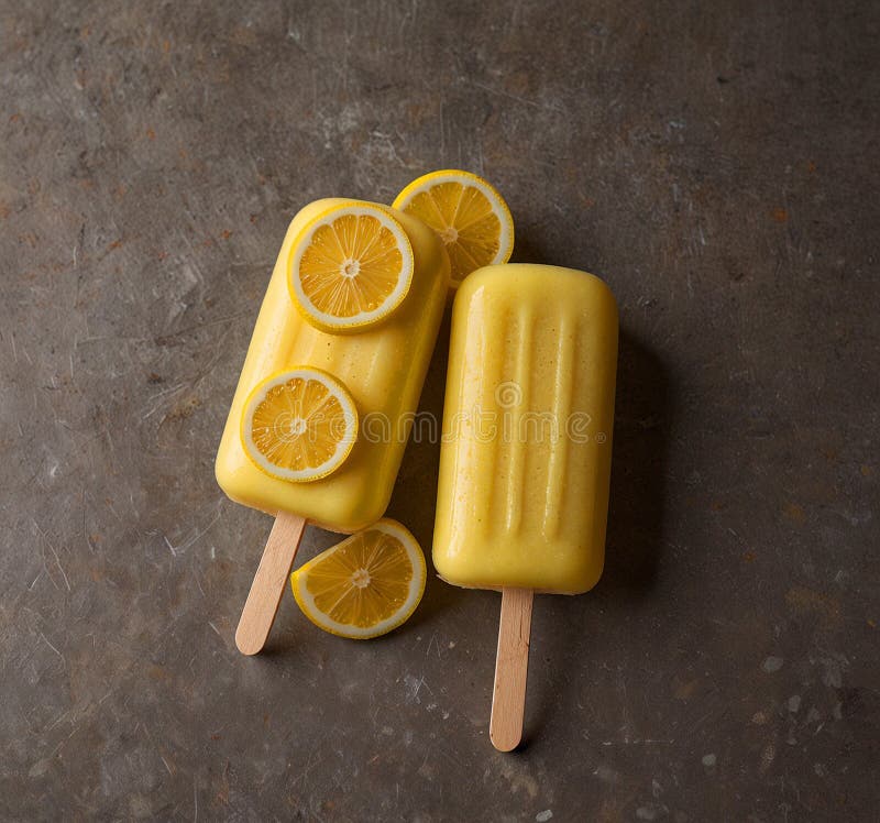 Lemon popsicle stock illustration. Illustration of wood - 373244457