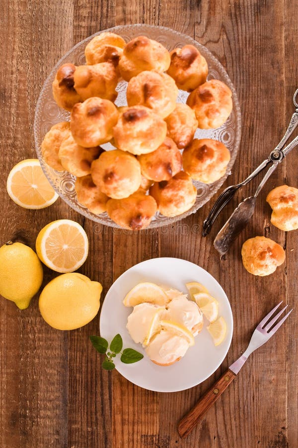 Lemon Profiteroles. stock photo. Image of delicious, gourmet - 83415516