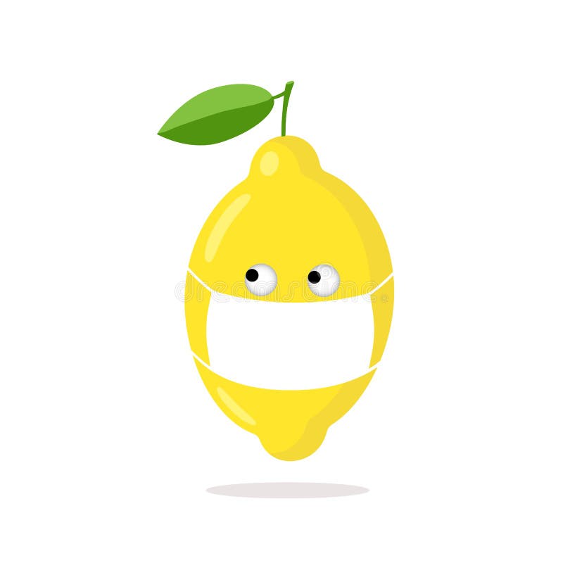 Lemon in a Protective Mask, Against Infection by Infectious Diseases ...