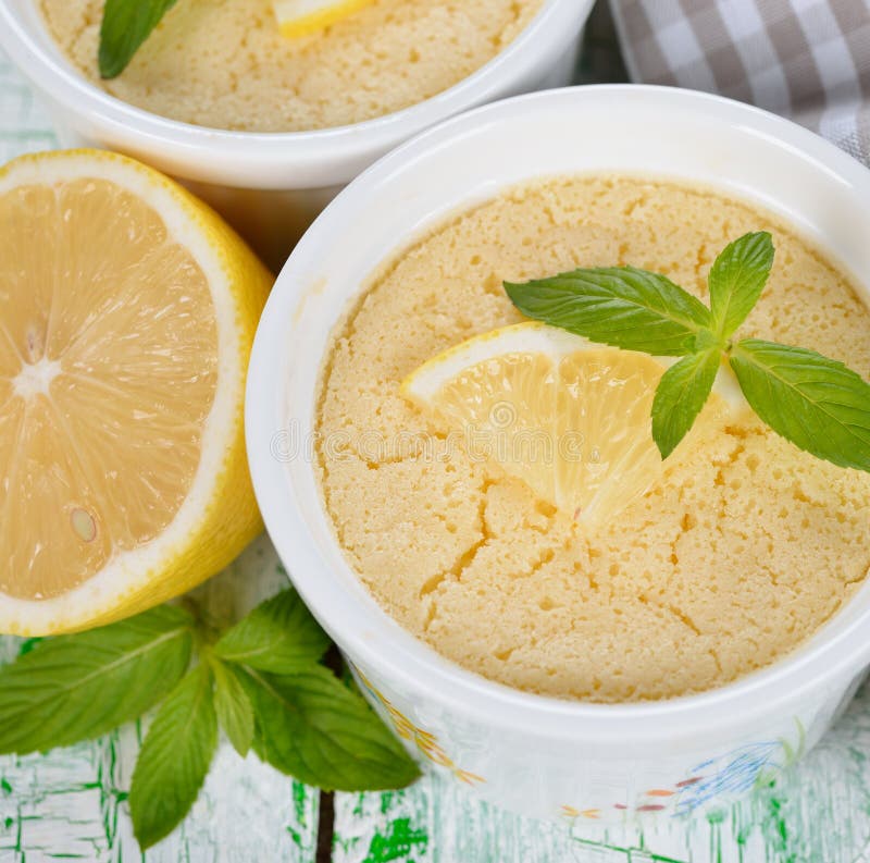 Lemon pudding stock photo. Image of meal, pudding, dessert - 34436588