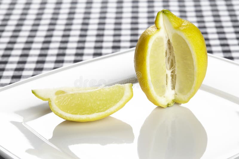 Lemon and a quarter stock photo. Image of sour, food - 31367280