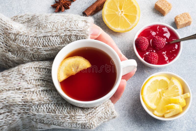 Lemon Raspberry Jam Hot Tea. Warming Products for the Prevention of ...