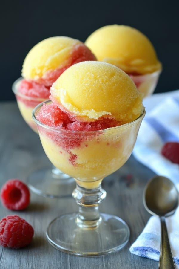 Lemon Raspberry Sorbet Prosecco Floats Refreshing Raspberry and Mango ...