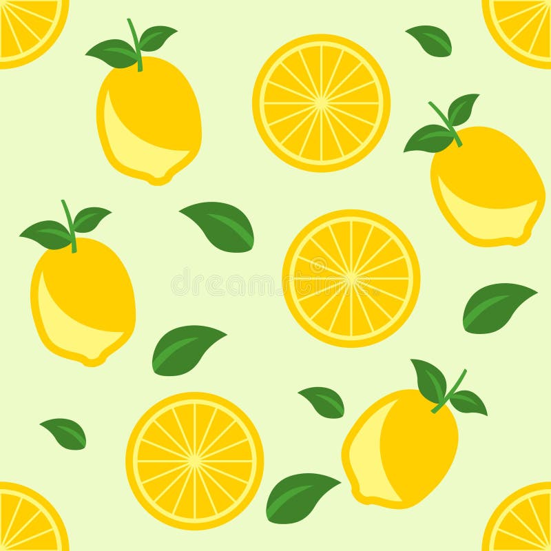 Lemon Repeat Pattern Background Green Yellow Fabric Gift Wrap Wall ...