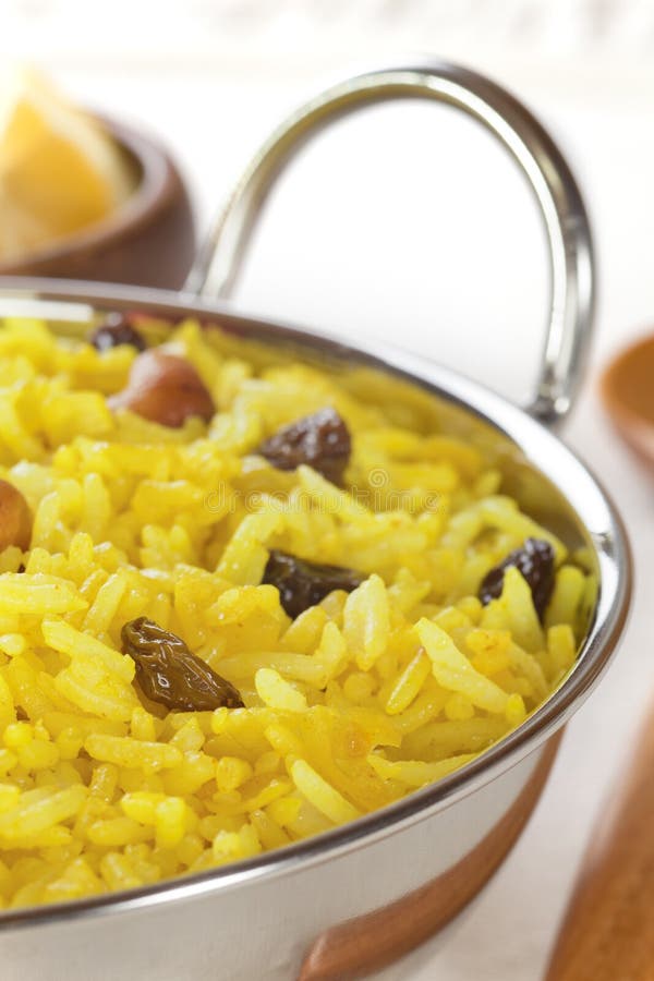 Lemon Rice in Balti Dish stock photo. Image of indian - 127279484