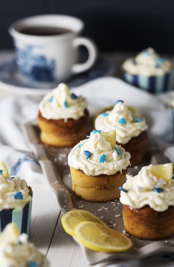 Lemon Ricotta Cupcakes stock image. Image of coconut - 83762499