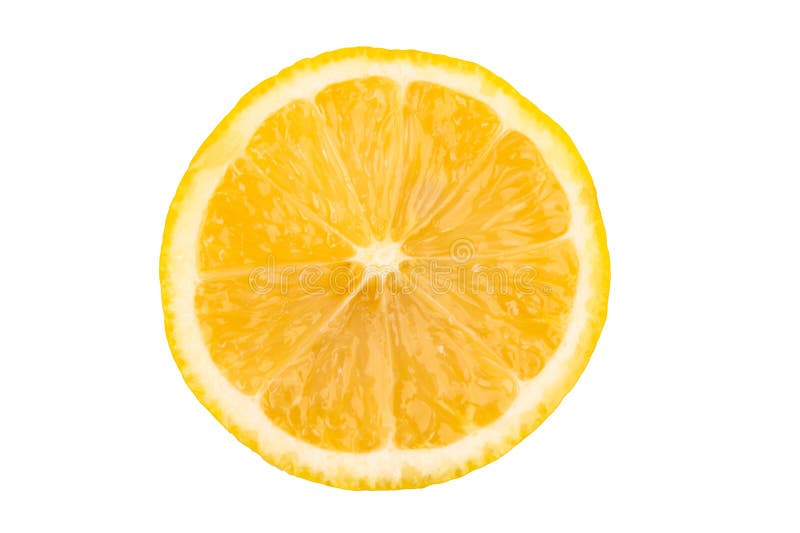 Lemon Ripe Slice Isolated on White. Top View Stock Photo - Image of ...