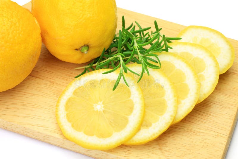 Lemon and rosemary stock photo. Image of spicy, white - 26462820