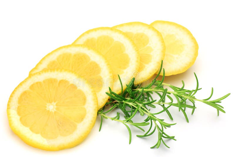 Lemon and rosemary stock photo. Image of yellow, white - 26462878