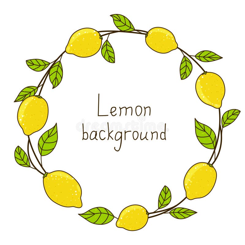 Lemon round frame stock vector. Illustration of natural - 70235186
