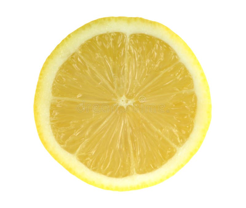 Lemon Cut into Two Round Pieces Isolated on White Background with ...